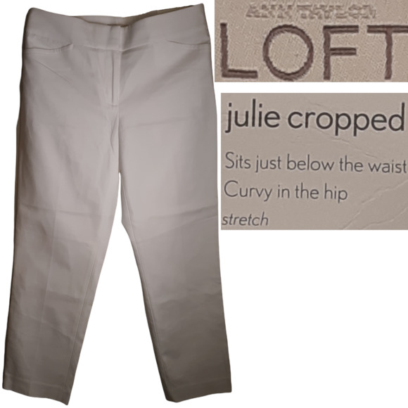 LOFT | Pants & Jumpsuits | Julie Cropped Optic White Pants | Poshmark
